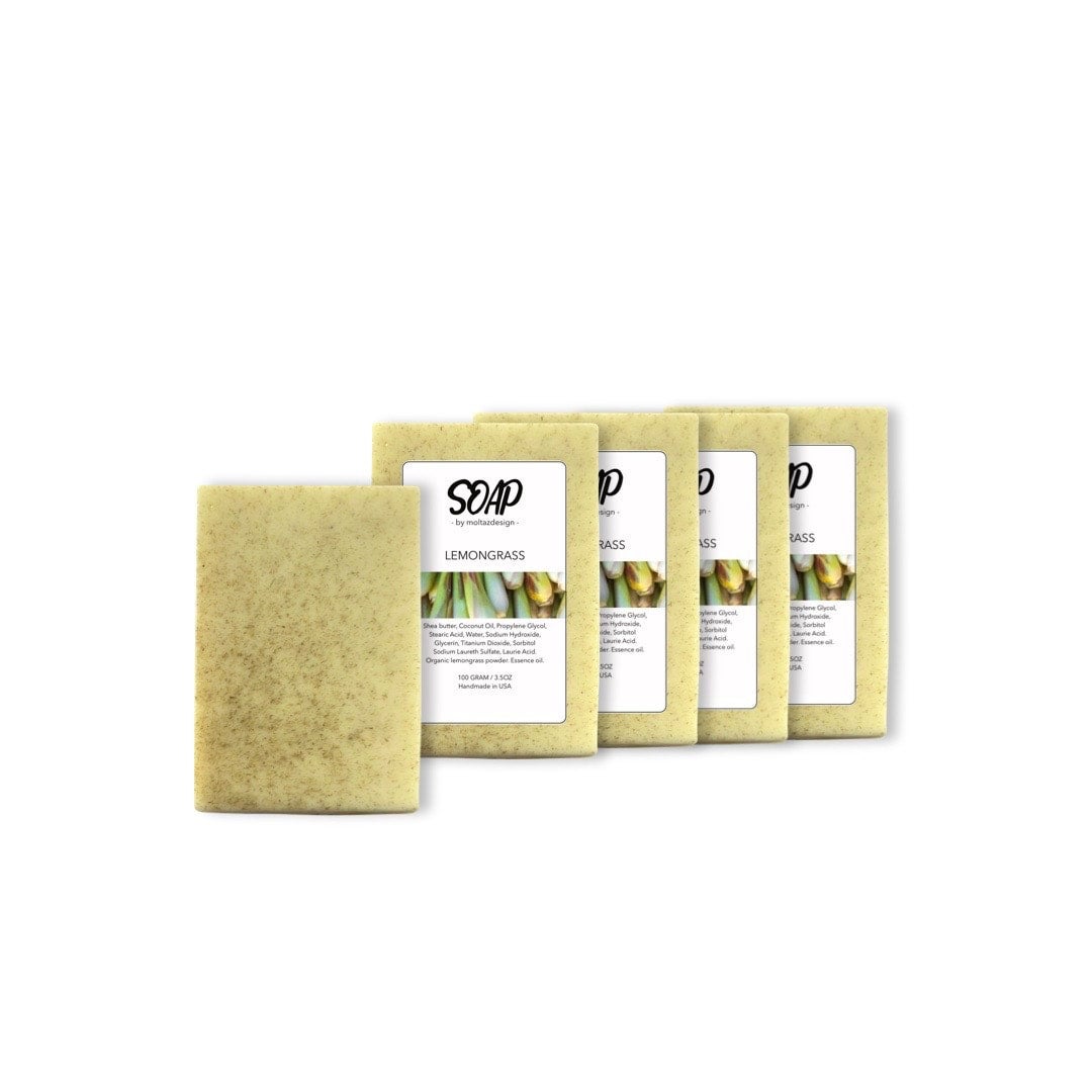 5 PACK LEMONGRASS 3 5oz X 5 BARS Soapbymoltazdesign