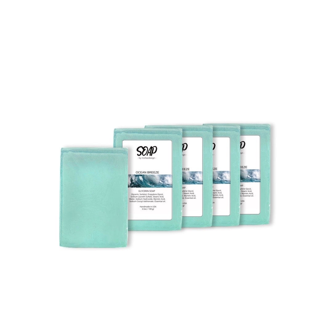 5 PACK Ocean breeze glycerin soap fro very dry skin. | soapbymoltazdesign