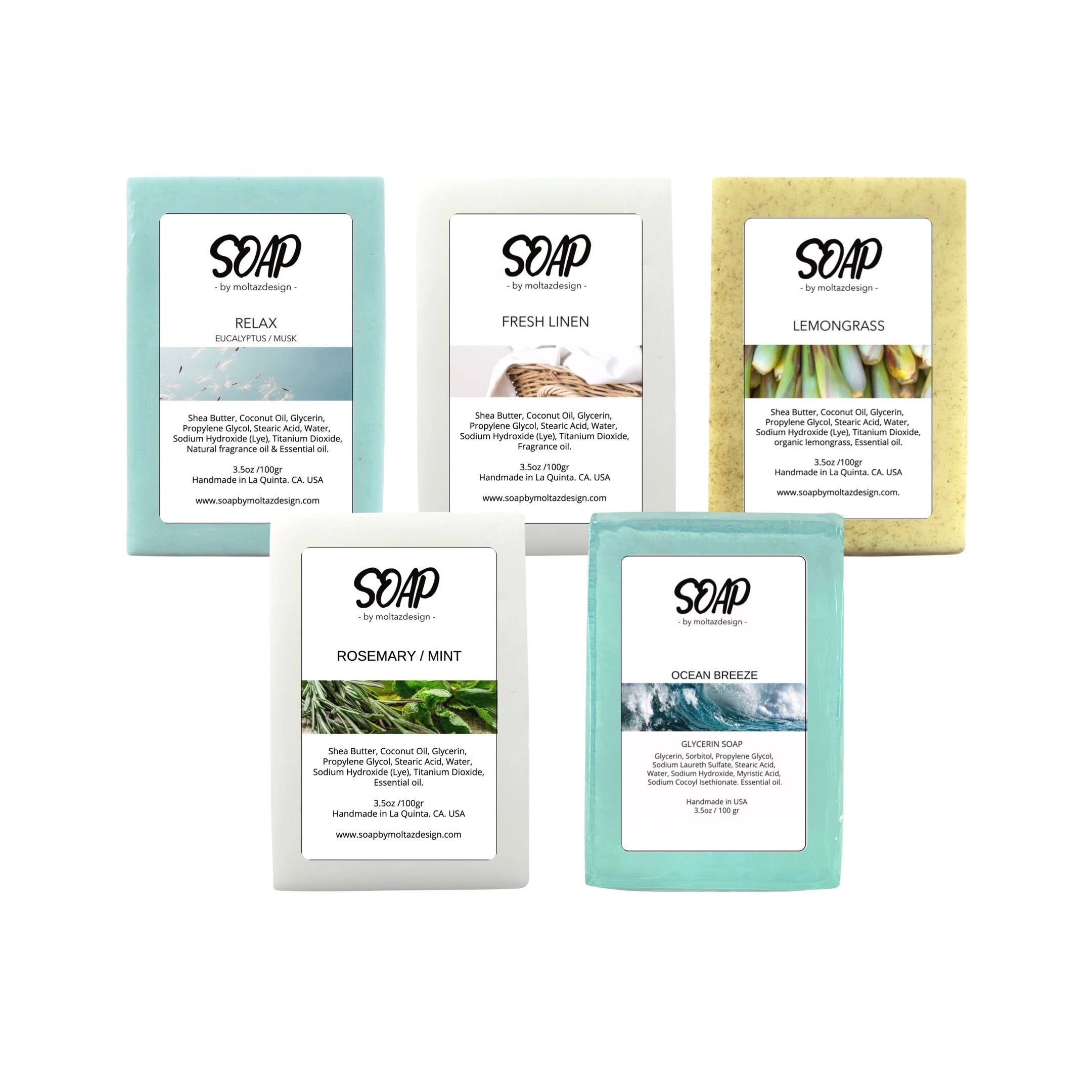 5 Pack FRESH & UPLIFTING variety pack | soapbymoltazdesign